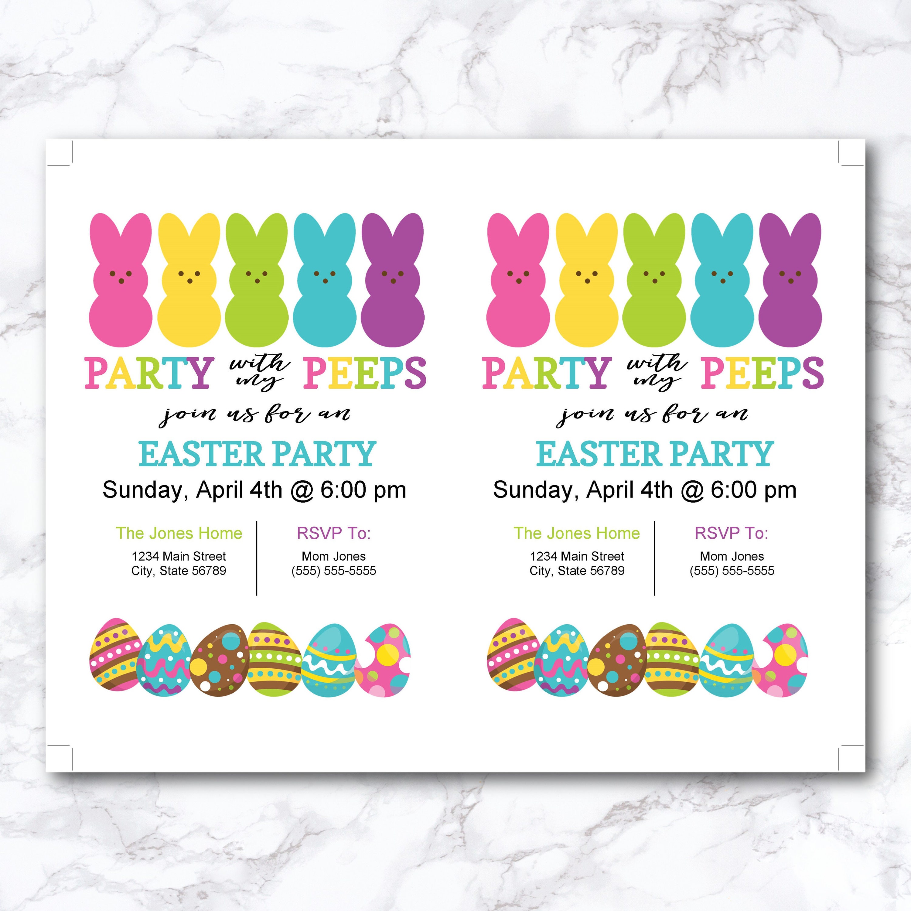 Editable Easter Party Invitation INSTANT DOWNLOAD DIY - Etsy