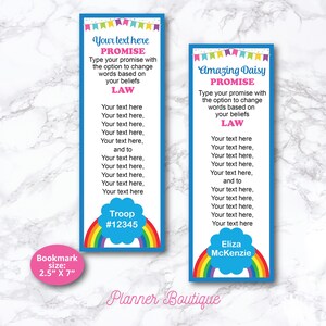 Editable Daisy Scout Bookmark Printable Girl Troop Leader Instant ...