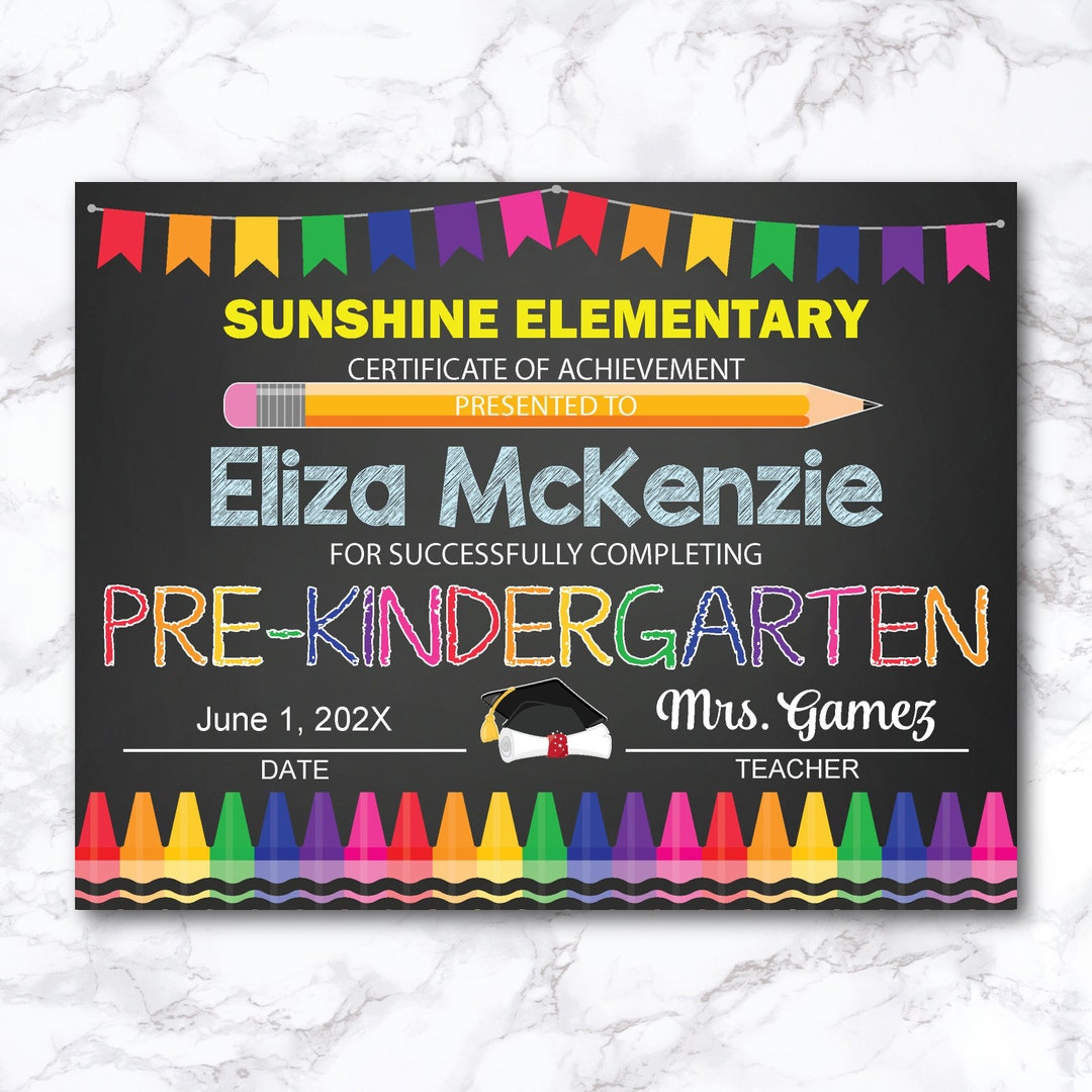Editable Preschool Diploma, Pre-kindergarten Graduation, Preschool ...