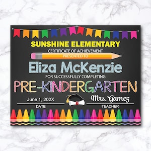 Editable Preschool Diploma, Pre-kindergarten Graduation, Preschool ...