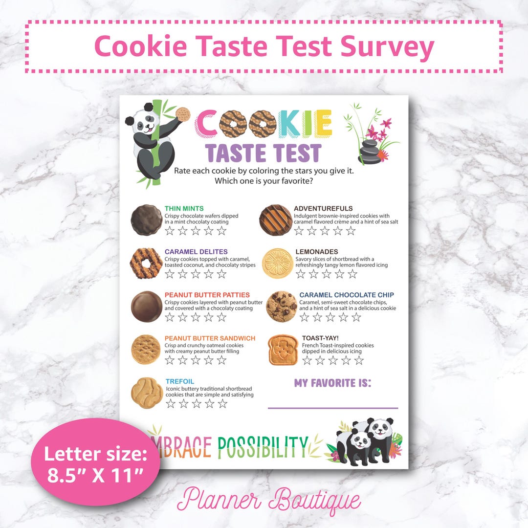 Cookie Fundraiser Taste Test Survey Get to Know the Cookies Rally ABC ...