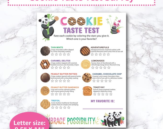 LBB Girl Scout Cookie Tasting Taste Test Testing Mat Sheet Printable ...