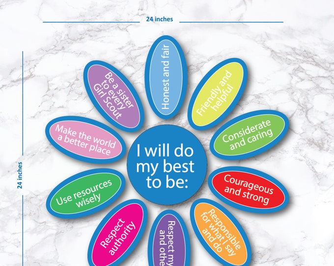 Girl Scout Promise and Law Daisy Flower Printable - Etsy