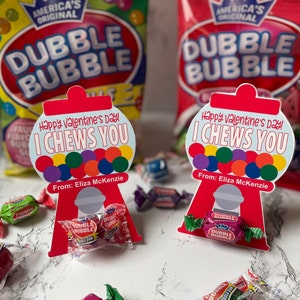Gumball Machine Valentine Printable, Gum, Kids' Valentine, School ...