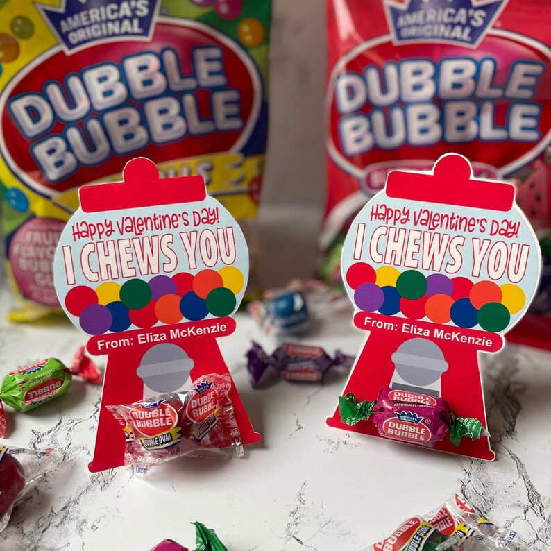 Gumball Machine Valentine Printable: "i Chews You" Card (instant ...