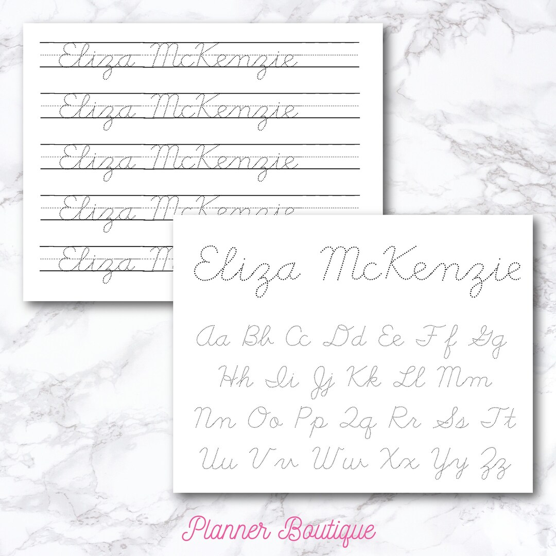 Personalized Cursive Name Tracing Sheet Writing Worksheet Learn To Write Sign Your Name