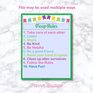 Editable Kaper Chart With Name Labels Printable Scout Troop Leader ...