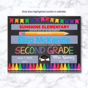 Editable Second Grade Diploma 2nd Graduation Second Grade - Etsy