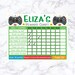 Reward Chart Editable Video Game Reward Chart Chore Chart Behavior ...