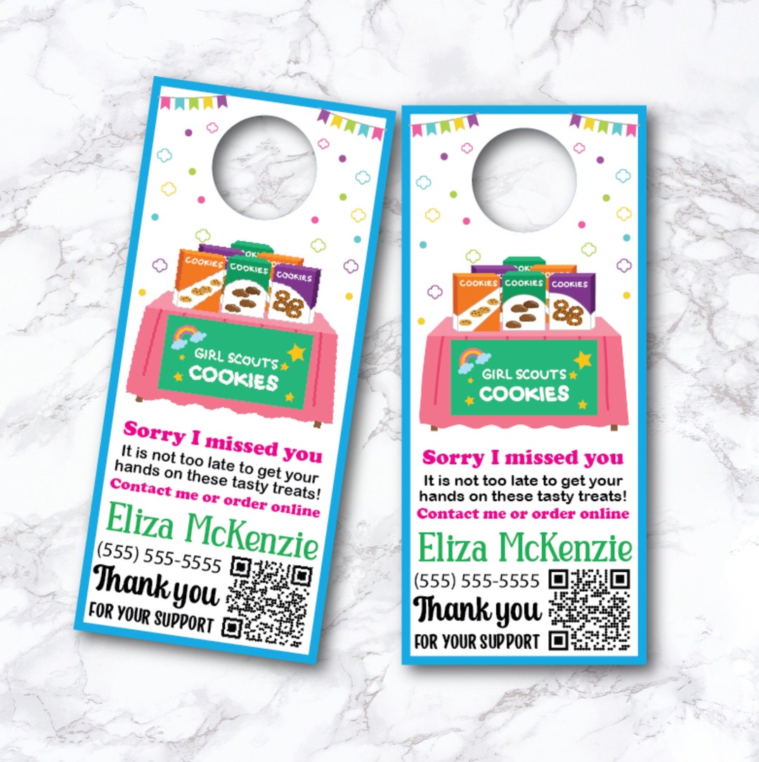 Girl Scout Cookie Sales Door Hanger, Cookie Door Hanger, Troop Leader ...