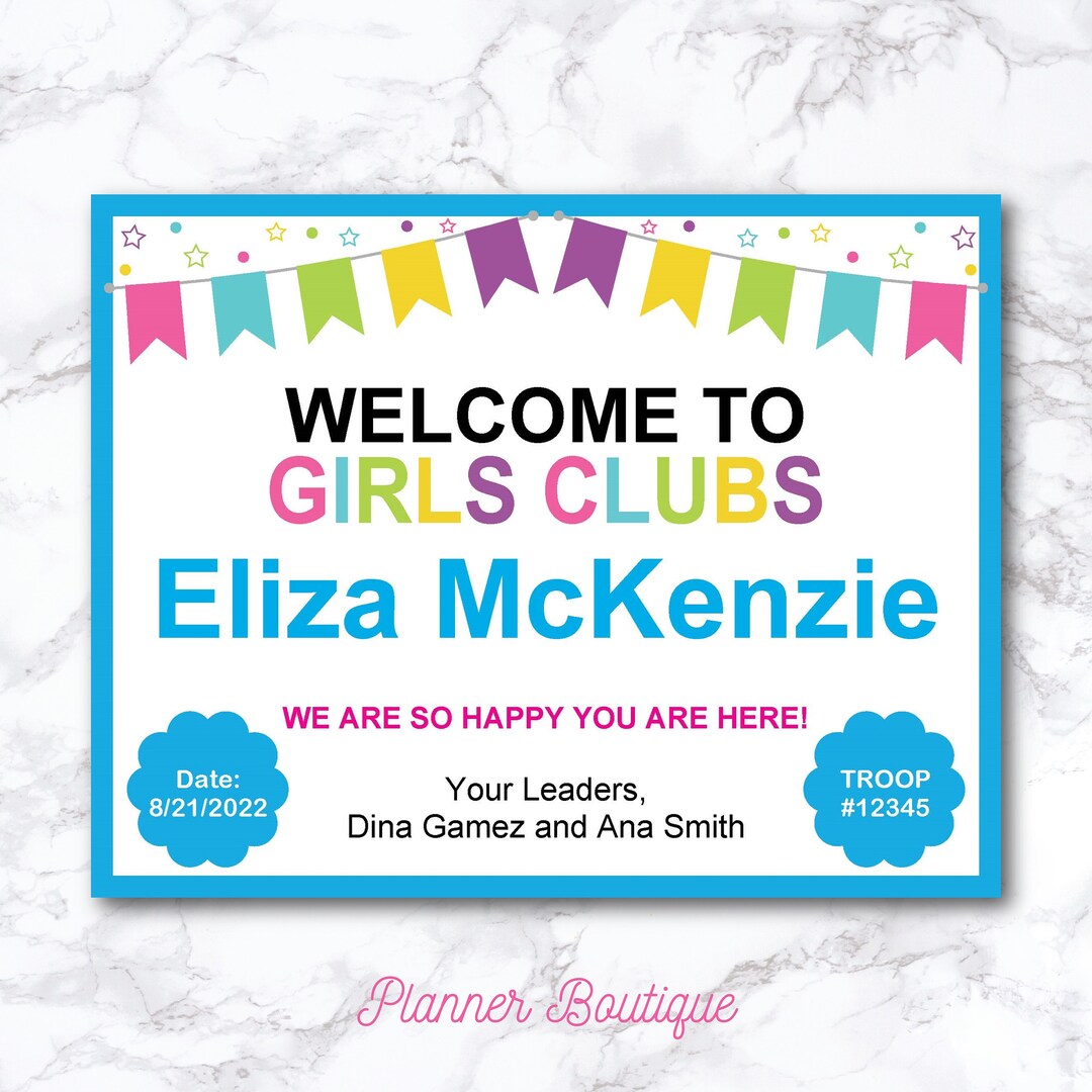 Editable Welcome Certificate for Daisy Girl Club Scout New Member Troop ...