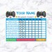 Reward Chart Editable Video Game Reward Chart Chore Chart Behavior ...