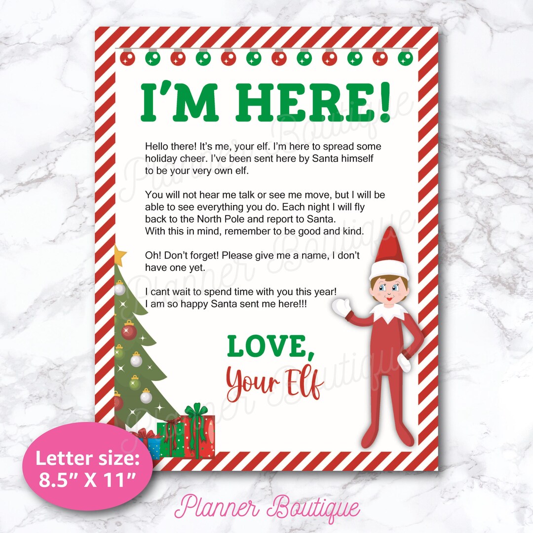 Elf Welcome Arrival Letter First Time Introduction Name Choosing Letter ...