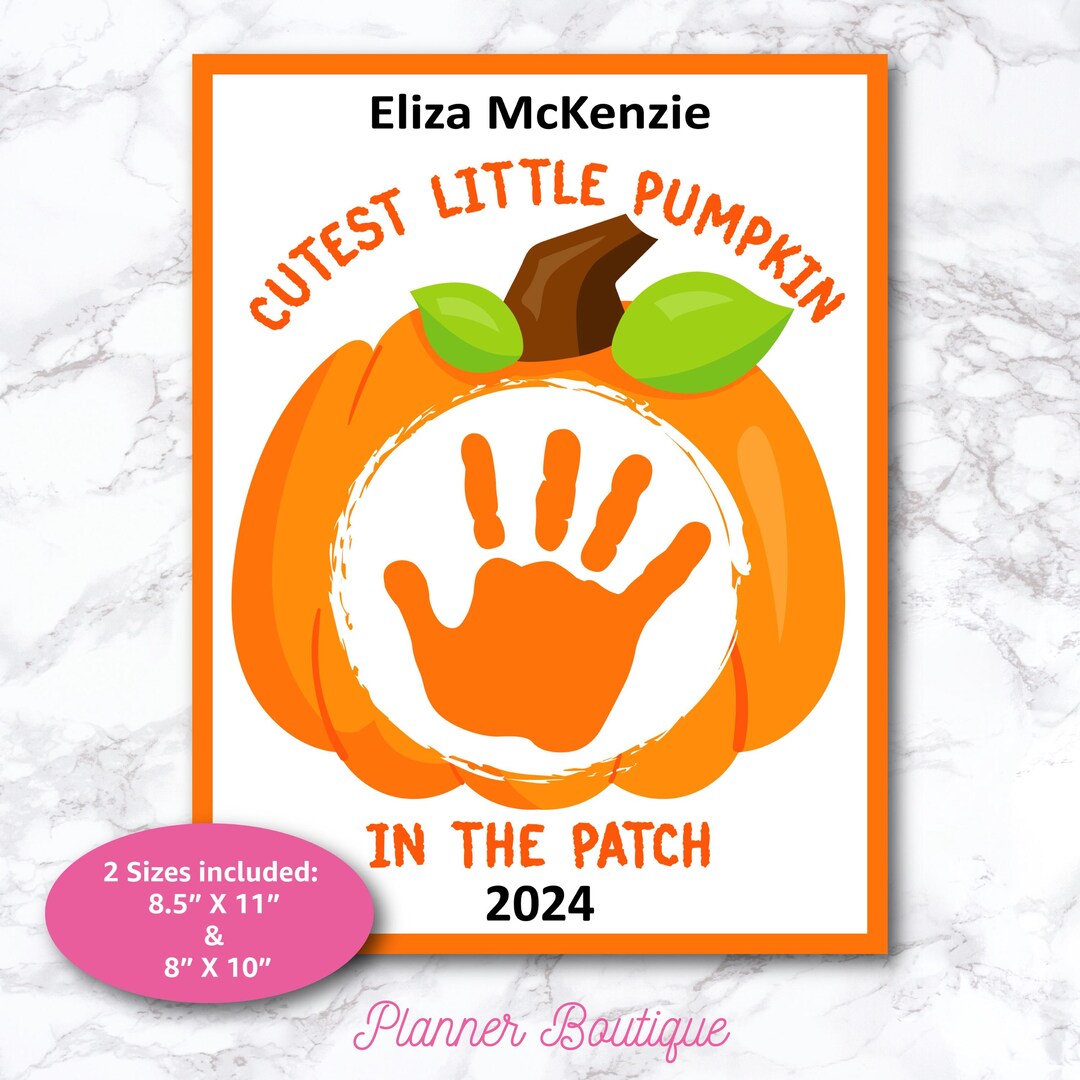 Pumpkin Handprint Art: Baby First Halloween Keepsake (digital Download ...
