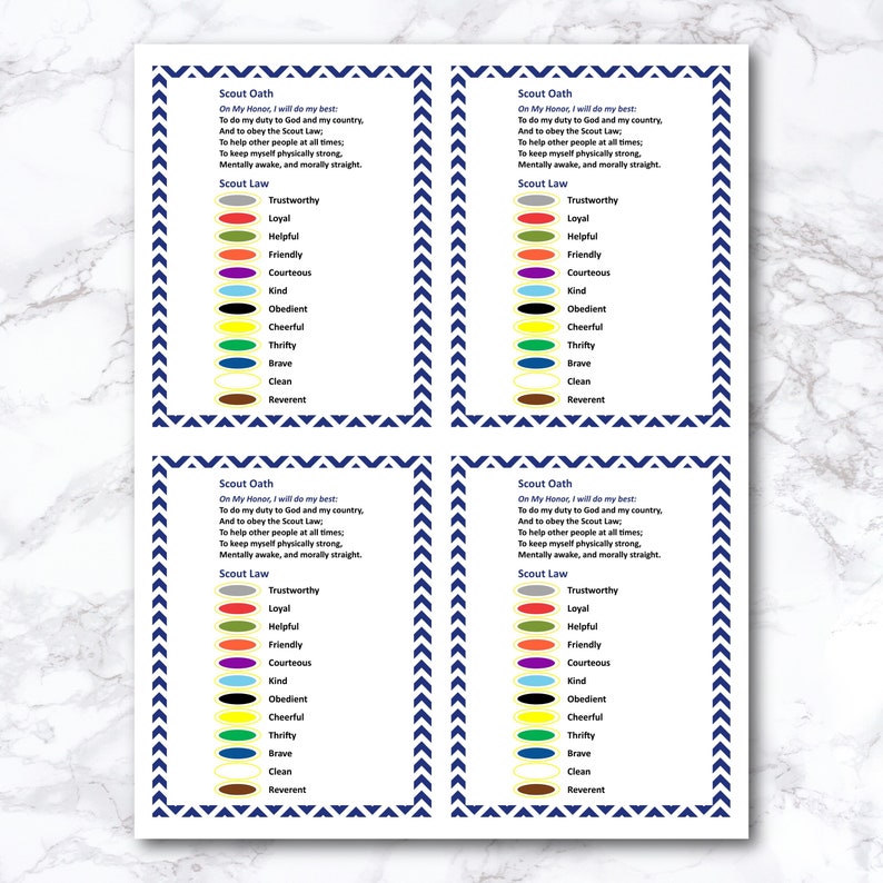 Cub Scout Promise and Law Printable Cub Scout Scout Handout - Etsy