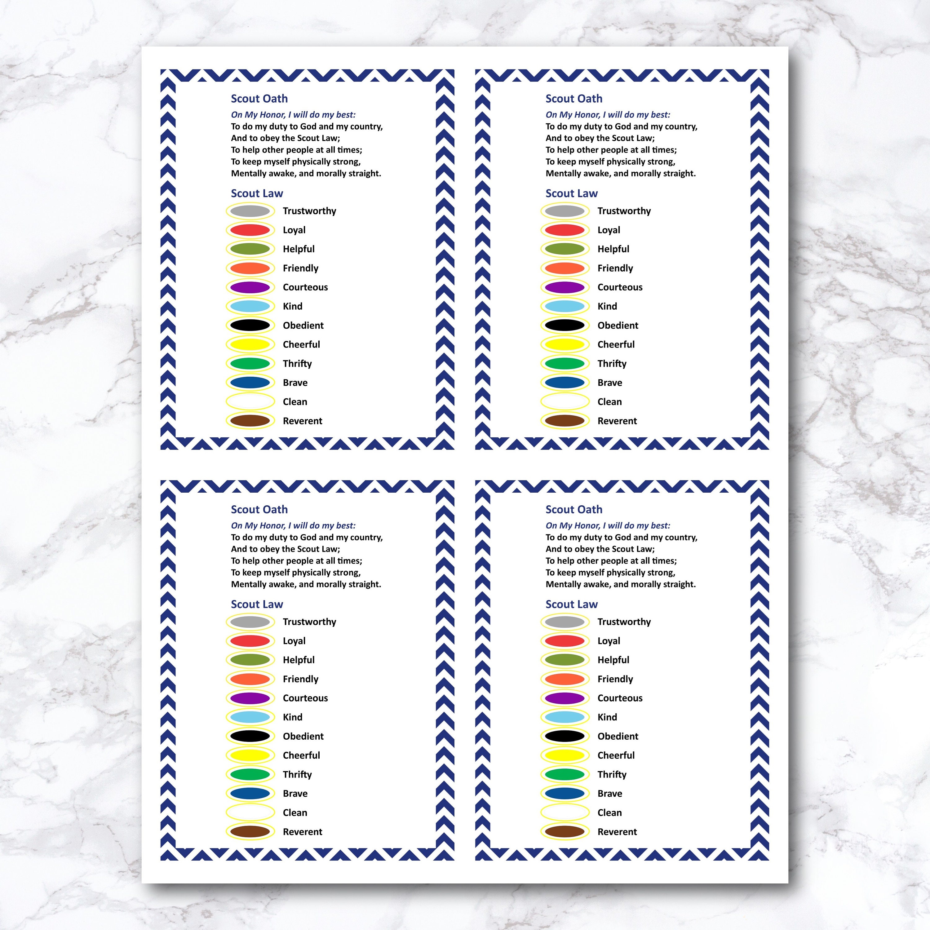 Cub Scout Promise Activity Sheets