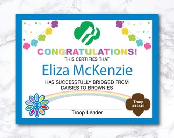 Scout Bridging Ceremony Certificate Printable Print at - Etsy