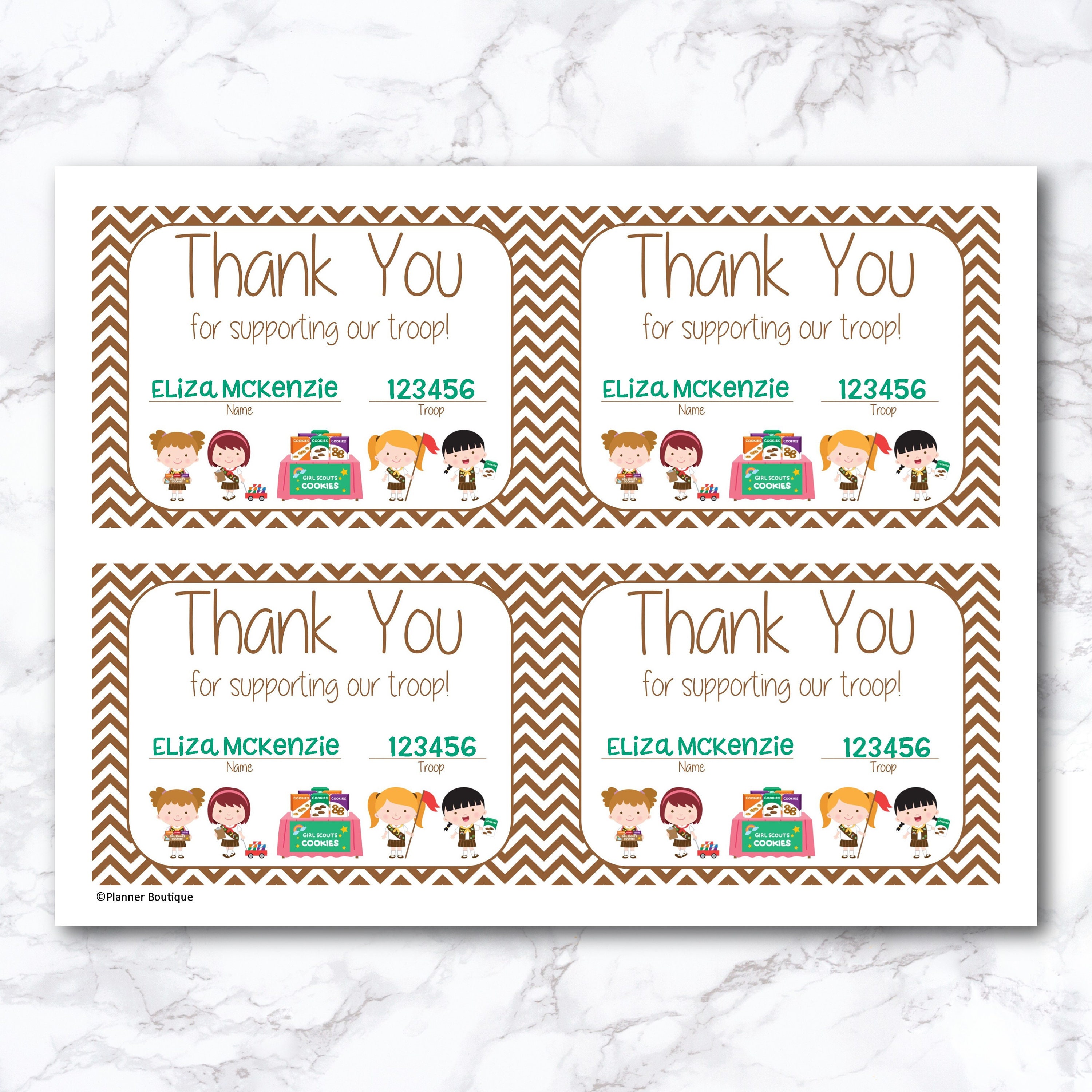 Girl Scout Cookie Thank You Printables