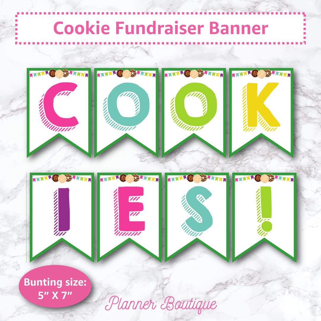 Cookie Fundraiser Booth Table Bunting Banner Cookies! Banner Sign ...