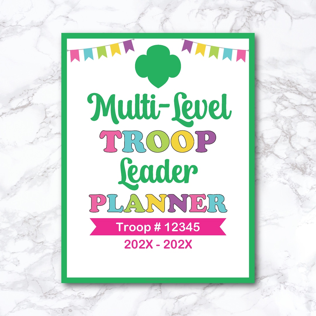 Girl Scout Troop Leader Binder Cover, Printable, Fillable, Editable ...