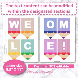 Welcome Back to School Pencil Banner: Classroom Decoration (digital ...