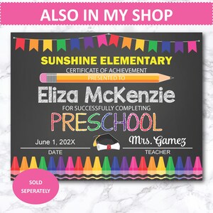 Kindergarten Graduation Certificate Handprint Art Diploma Last Day of ...