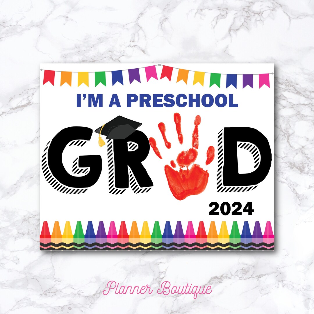 Preschool Graduation Handprint Art: Keepsake Diploma (digital Download ...