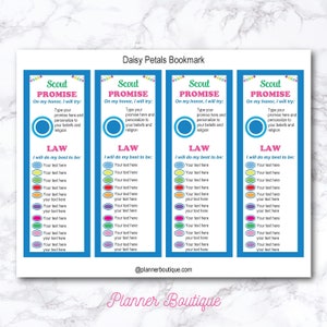 Printable Daisy Petals Girl Promise and Law Daisies Pocket Size ...