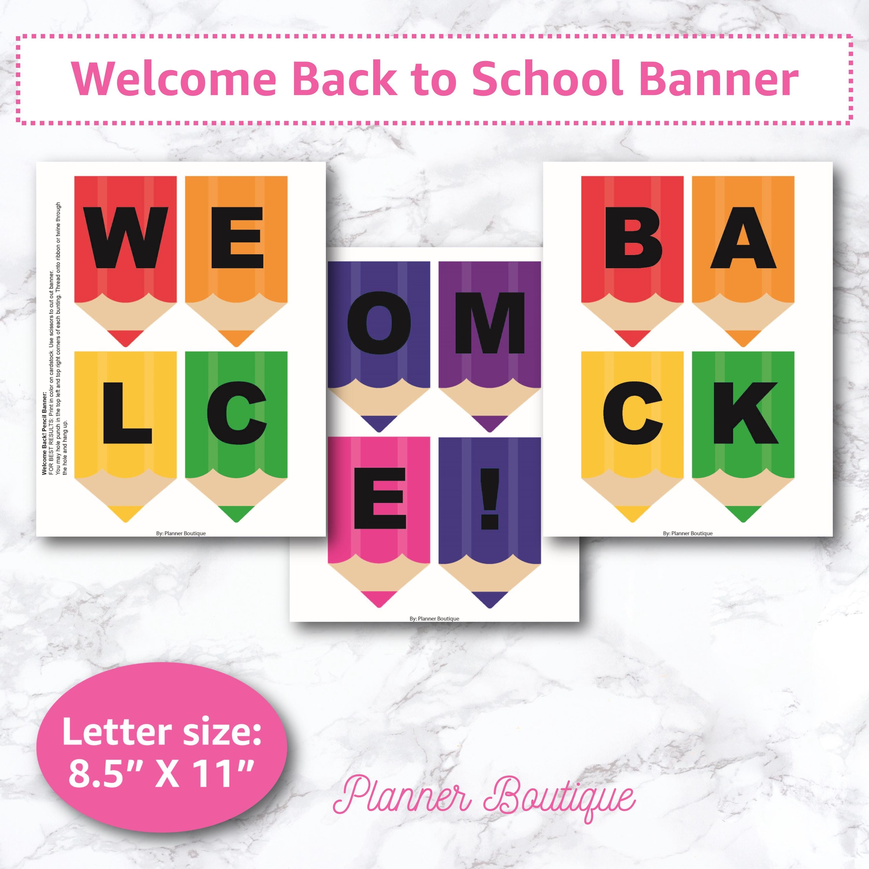 Welcome Back to School Pencil Banner: Classroom Decoration (digital ...