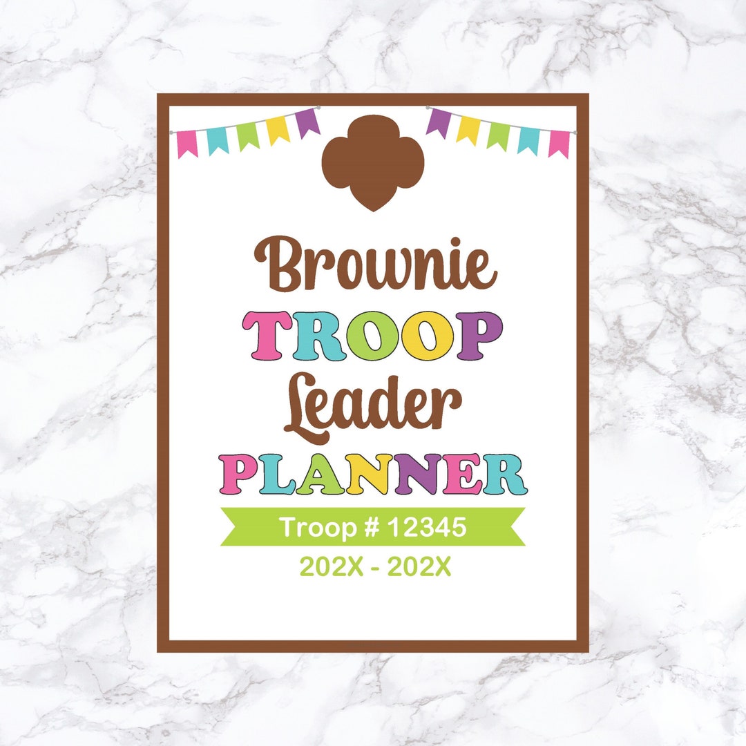 Brownie Troop Leader Binder Cover Printable Fillable - Etsy
