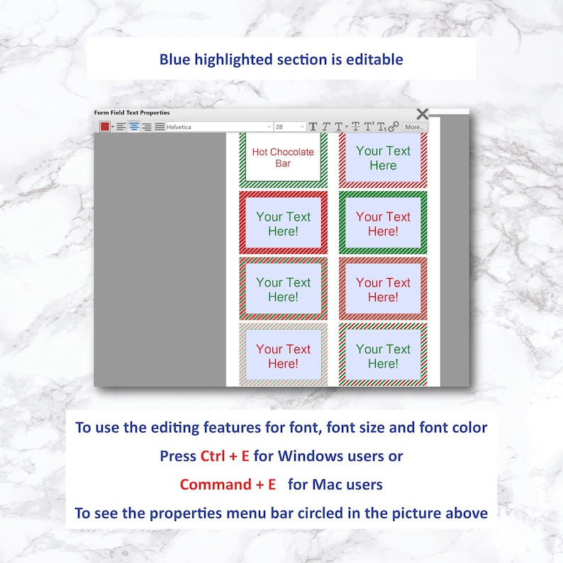 Editable Christmas Gift Tag Template, Printable Holiday Labels (digital ...