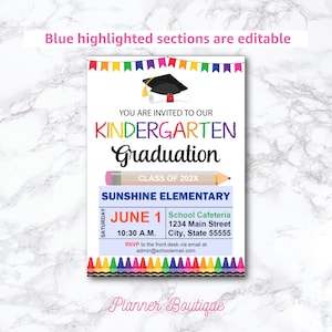Kindergarten Graduation Invitation Template (digital Download) - Etsy