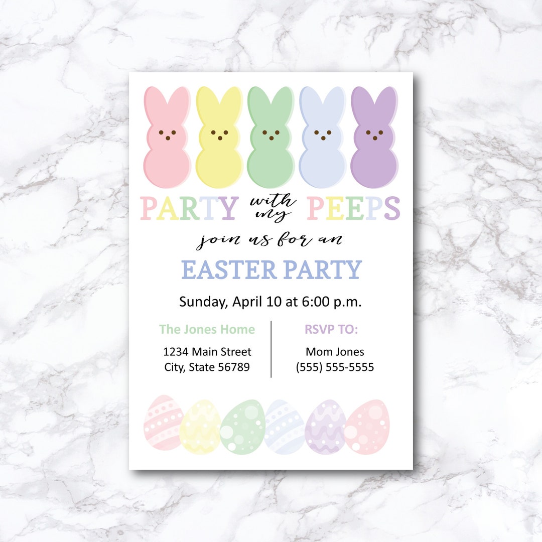 Editable Easter Party Invitation - INSTANT DOWNLOAD - DIY - Easter ...