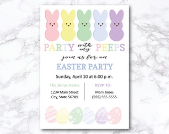 Editable Easter Party Invitation INSTANT DOWNLOAD DIY Easter Invite ...