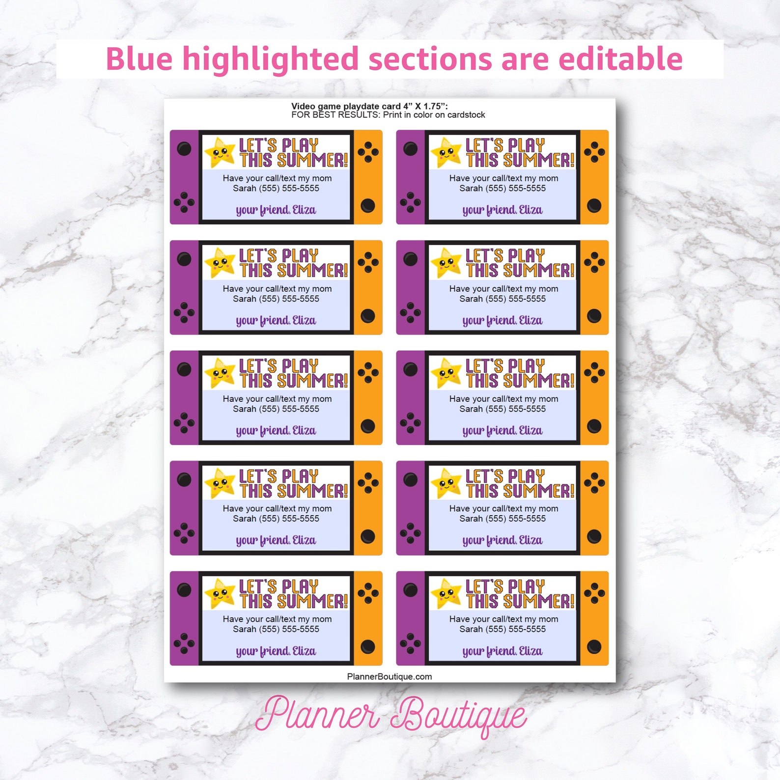 Kids Playdate Card: Summer Invitation (digital Download) - Etsy