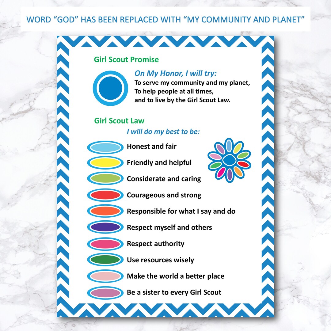 Girl Scout Promise and Law Printable Daisy Girl Scout Daisy - Etsy UK