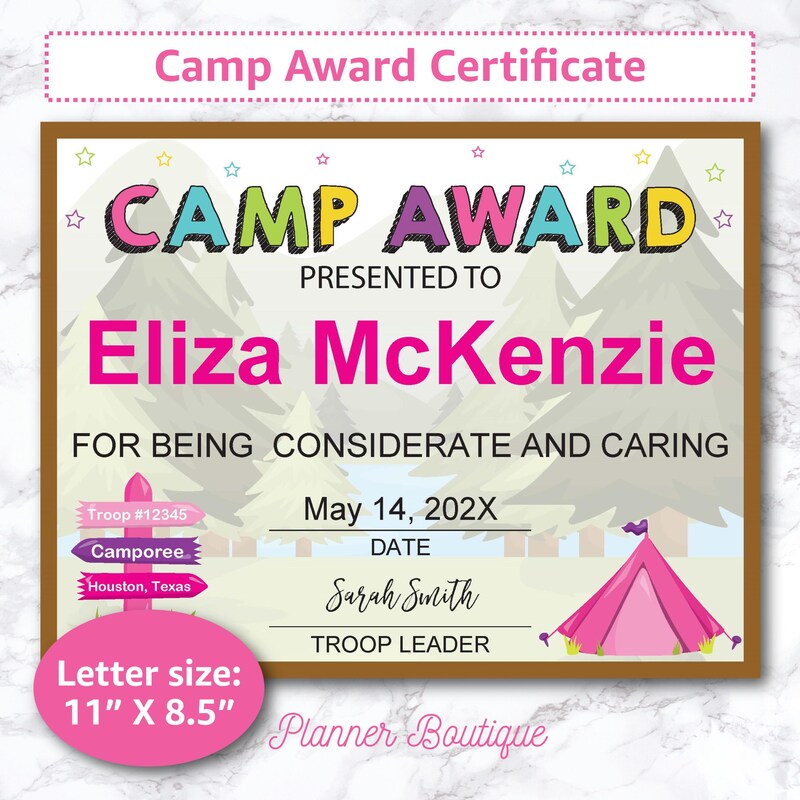 Girls Camp Awards - Etsy