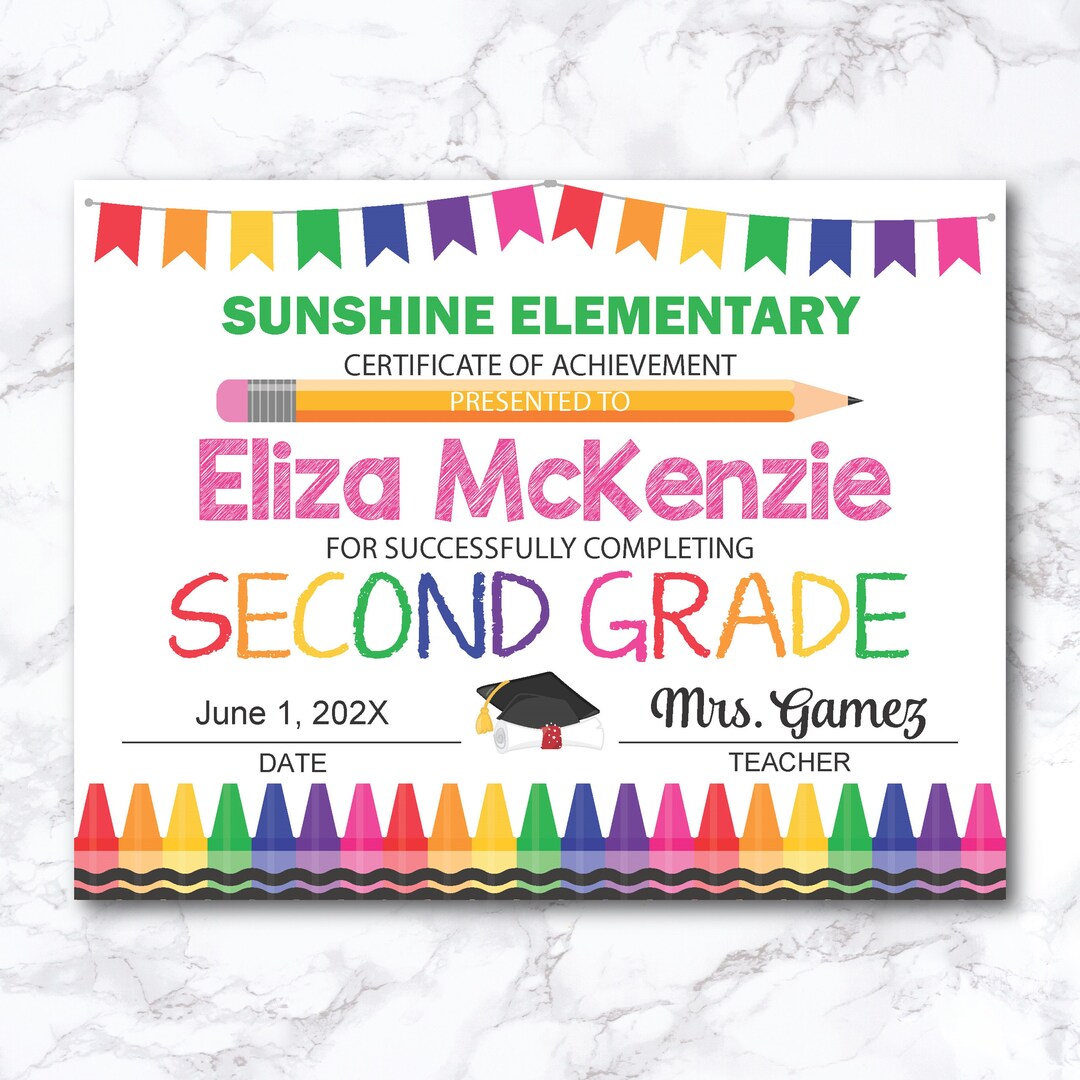 Second Grade Graduation Diploma (digital Download) - Etsy