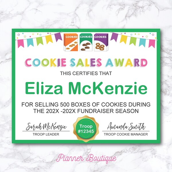 Cookie Certificate - Etsy