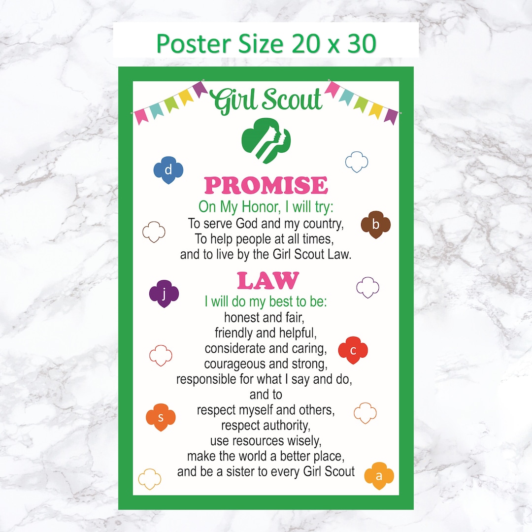 Girl Scout Promise and Law Printable Troop Leader Handout - Etsy Australia