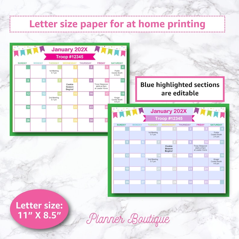 Multi-level Kaper Chart: Editable Troop Leader Meeting Display (instant ...