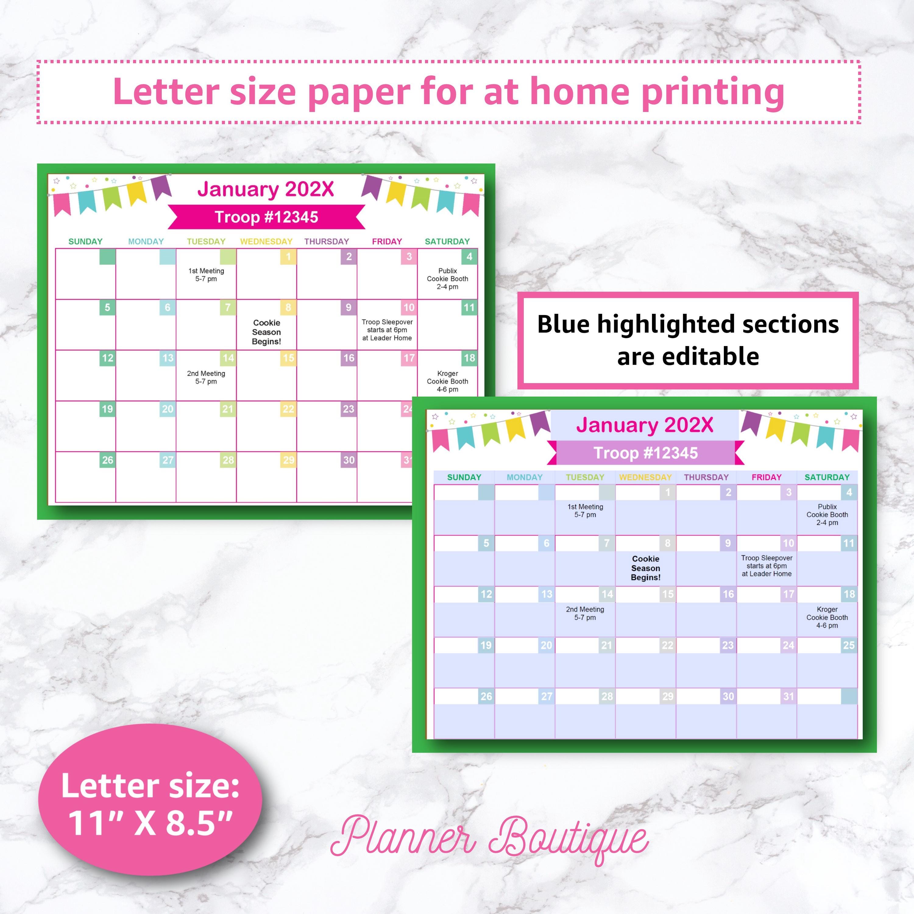 Multi-level Kaper Chart: Editable Troop Leader Meeting Display (instant ...