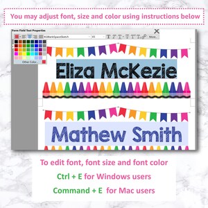 Desk Name Labels: Back to School Classroom Decor Fillable (digital ...