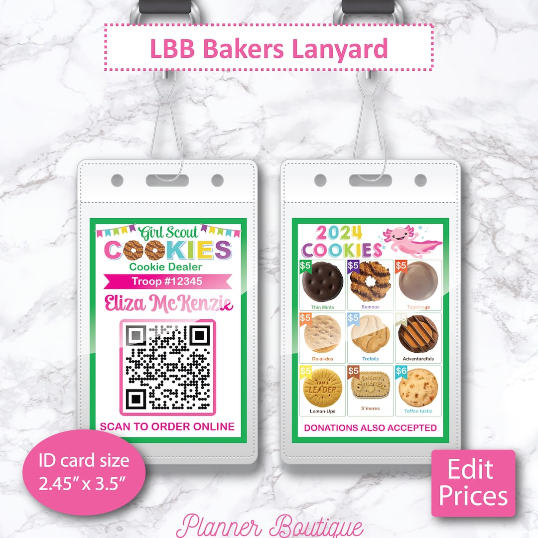 2024 LBB Girl Scout Lanyard With QR Code, Editable Cookie Menu Price ...