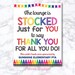 Teacher's Lounge Stocked Sign, Refrigerator Stocked Sign Thank You for ...
