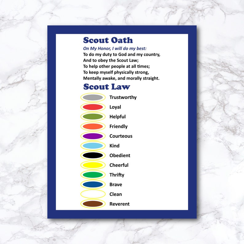 Cub Scout Oath and Law Cub Scout Scout Handout Scout - Etsy