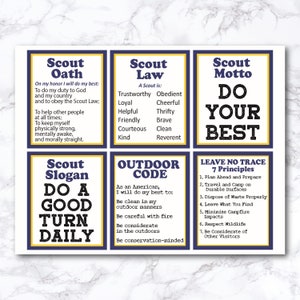 Cub Scout Cards, Cub Scout Oath and Law Printable, Scout Handout ...