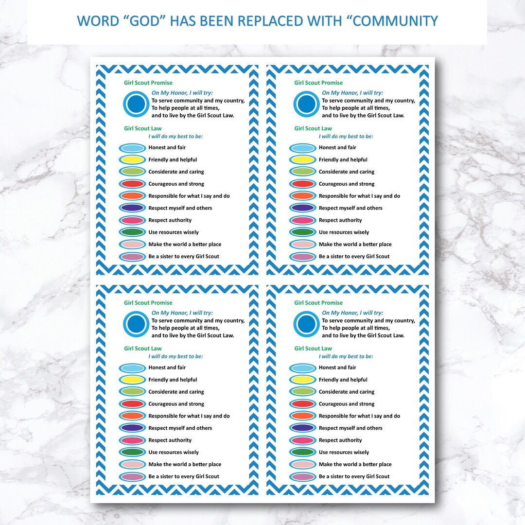 Girl Scout Promise and Law Printable, Daisy Girl Scout, Daisy Petals ...