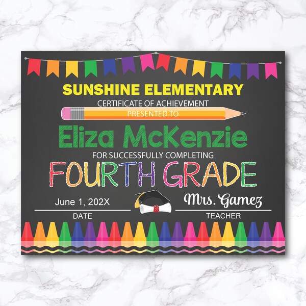 Grade 4 Graduation Certificate - Etsy