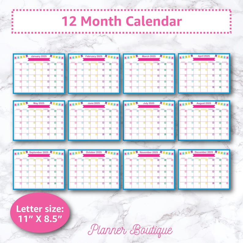 Monthly Calendar Template: Editable Printable (digital Download) - Etsy